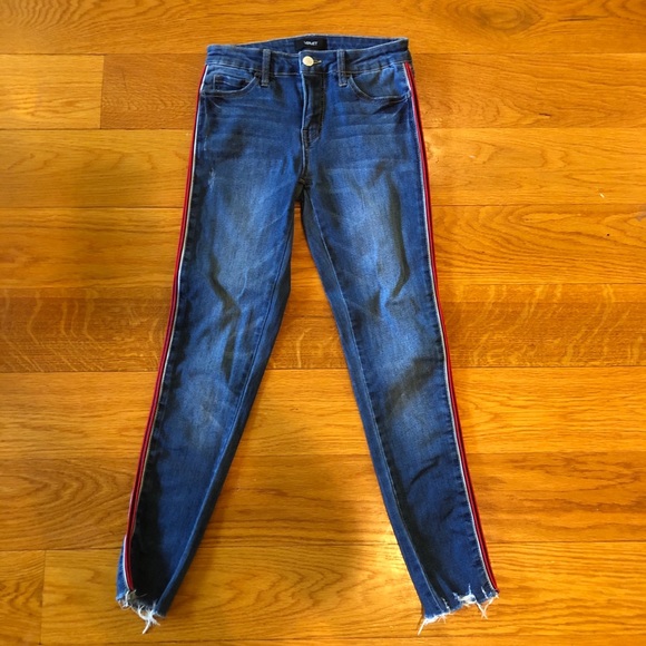 vervet | Jeans | Blue Jeans With Red Stripe Down The Side | Poshmark